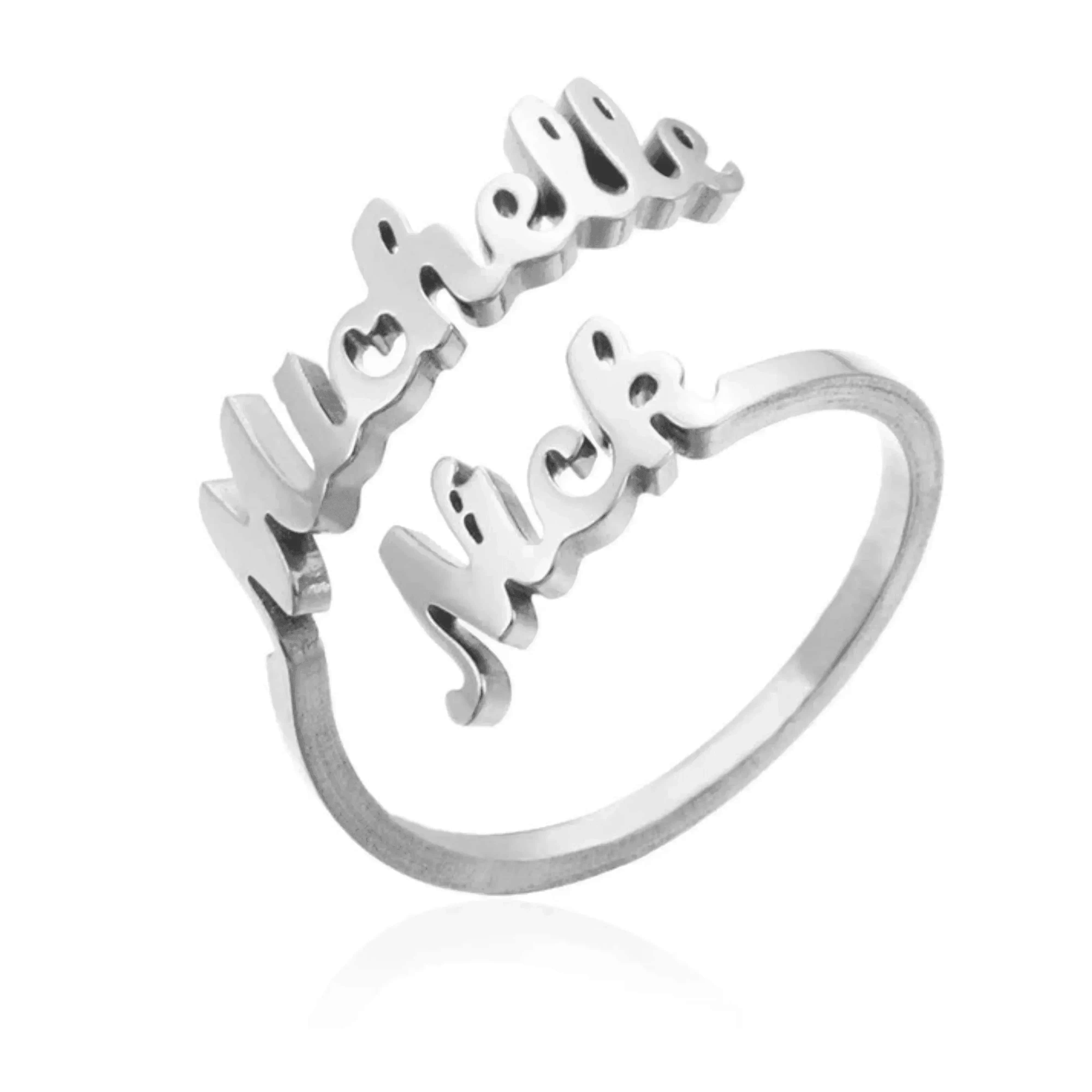 Custom Double Name Wrap Ring – Gemify